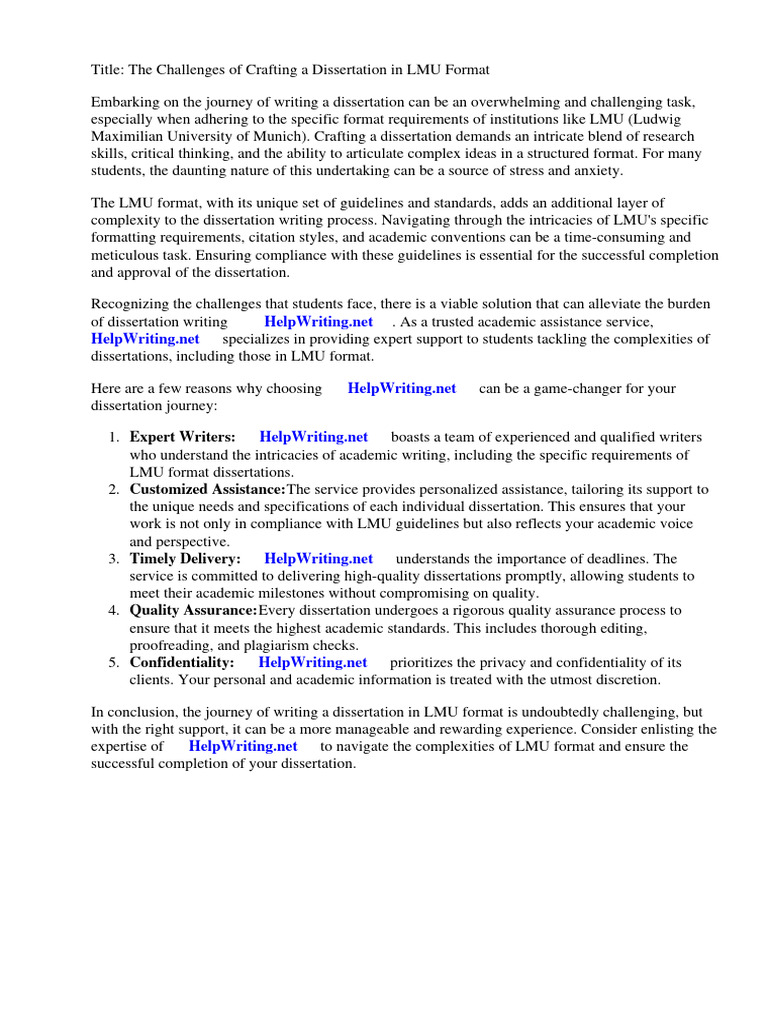 Dissertation Lmu Format | PDF | Thesis | European Union