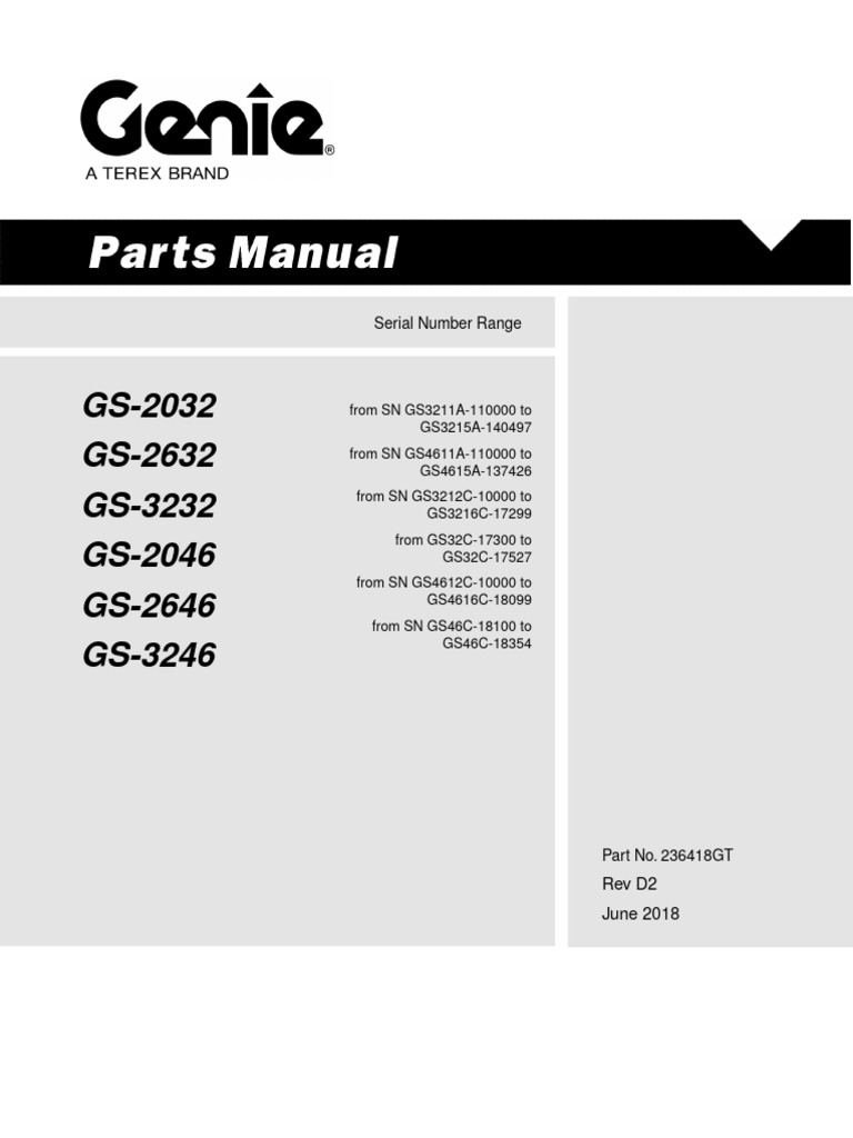 1026 Parts Manual | PDF | Elevator | Manufactured Goods