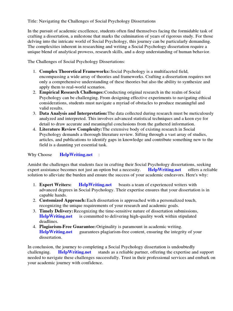 Social Psychology Dissertation Awards | PDF | Psychology | Social ...