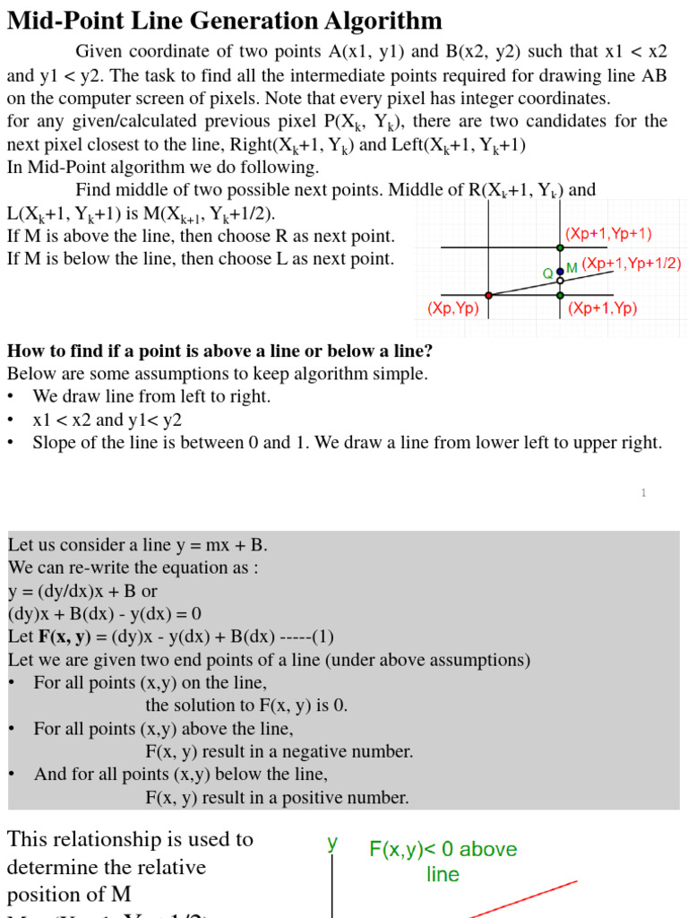 L 9 Line Drawing Algorithims 1 2 | PDF