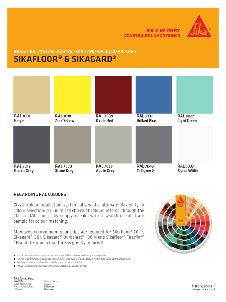 Sikafloor Sikagard RAL Colourchart EN | PDF | Computers | Technology ...
