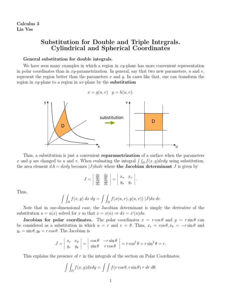 Triple_substitution | PDF | Sphere | Mathematical Analysis