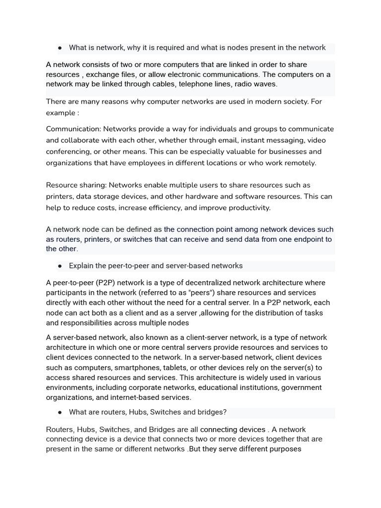 Solution | PDF | Computer Network | Client–Server Model