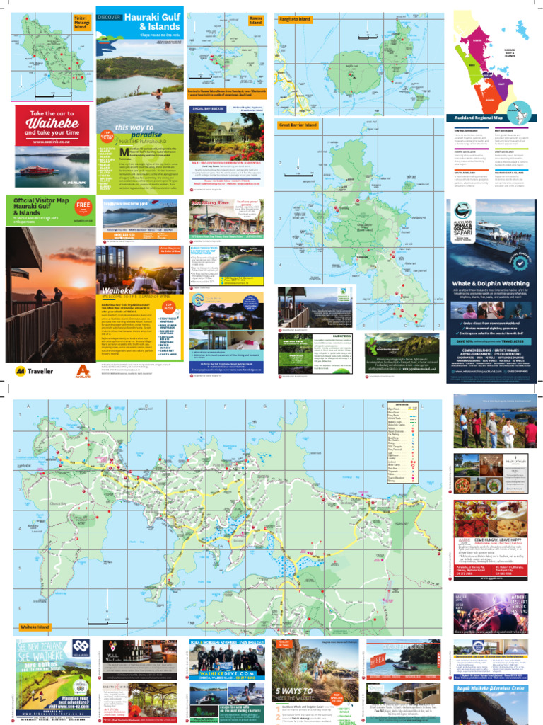 Tourism Hauraki Gulf Auckland Official Guide Map 2019 20 | PDF