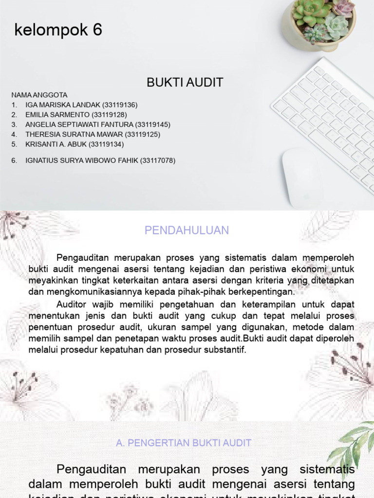 Kelompok 6 Bukti Audit | PDF | Bisnis | Pengelolaan Keuangan & Uang