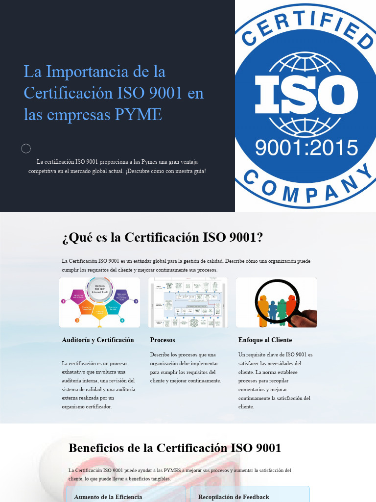 La Importancia de La Certificacion ISO 9001 en Las Pymes | PDF | Calidad (comercial) | Pequeñas ...