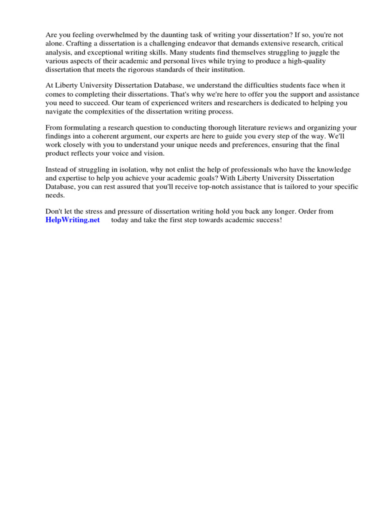 Liberty University Dissertation Database | PDF | Apa Style | Thesis