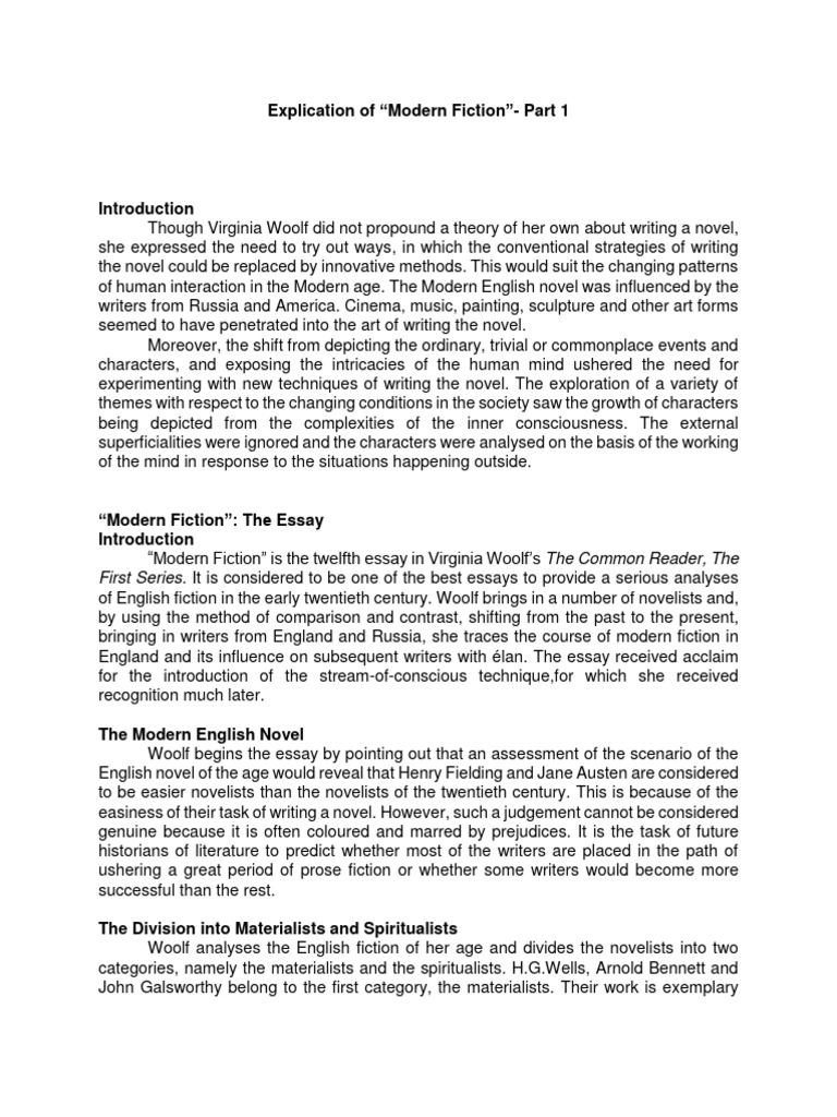 Woolf's "Modern Fiction" Analysis | PDF | Novels | Virginia Woolf