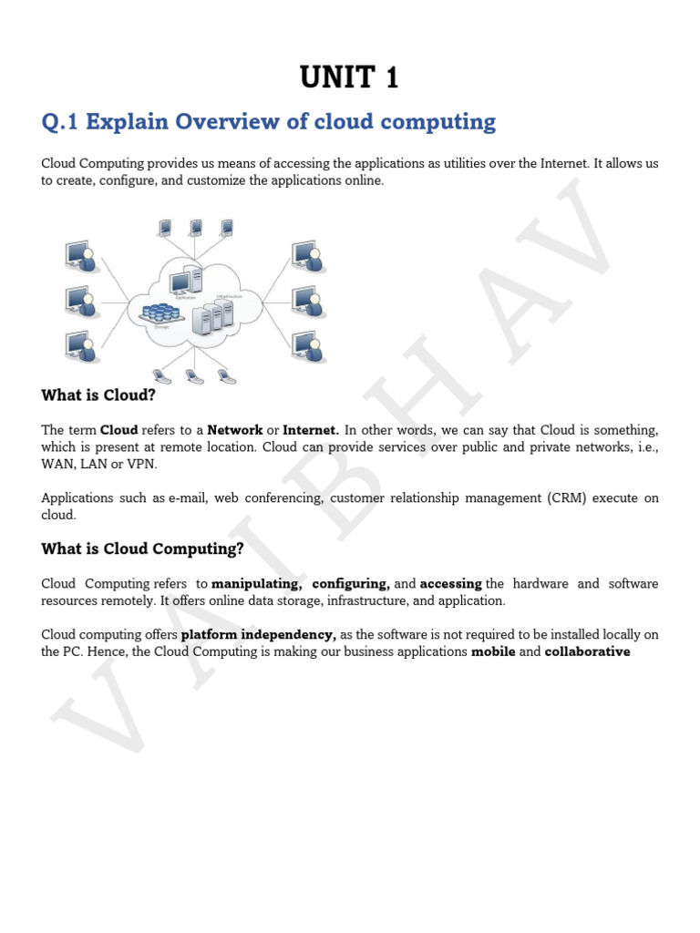 Overview of Cloud Computing Concepts | PDF | Cloud Computing | Platform As A Service