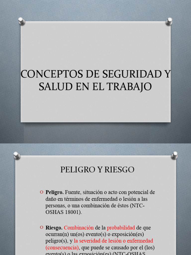 Conceptos de Seguridad y Salud en El Trabajo | PDF