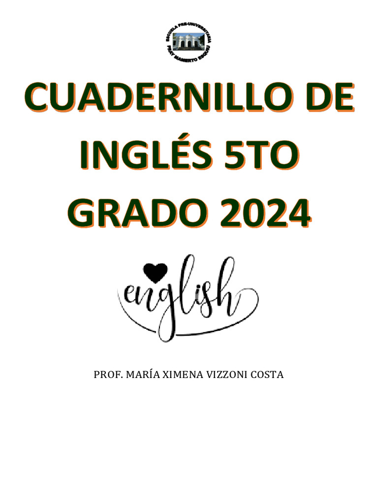 Cuadernillo 5to Grado Inglés | Descargar gratis PDF | Plural | Unidades Semánticas
