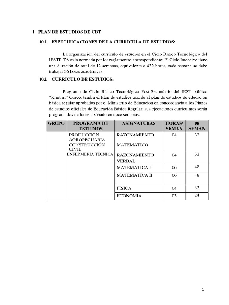 PLAN DE CBT | PDF