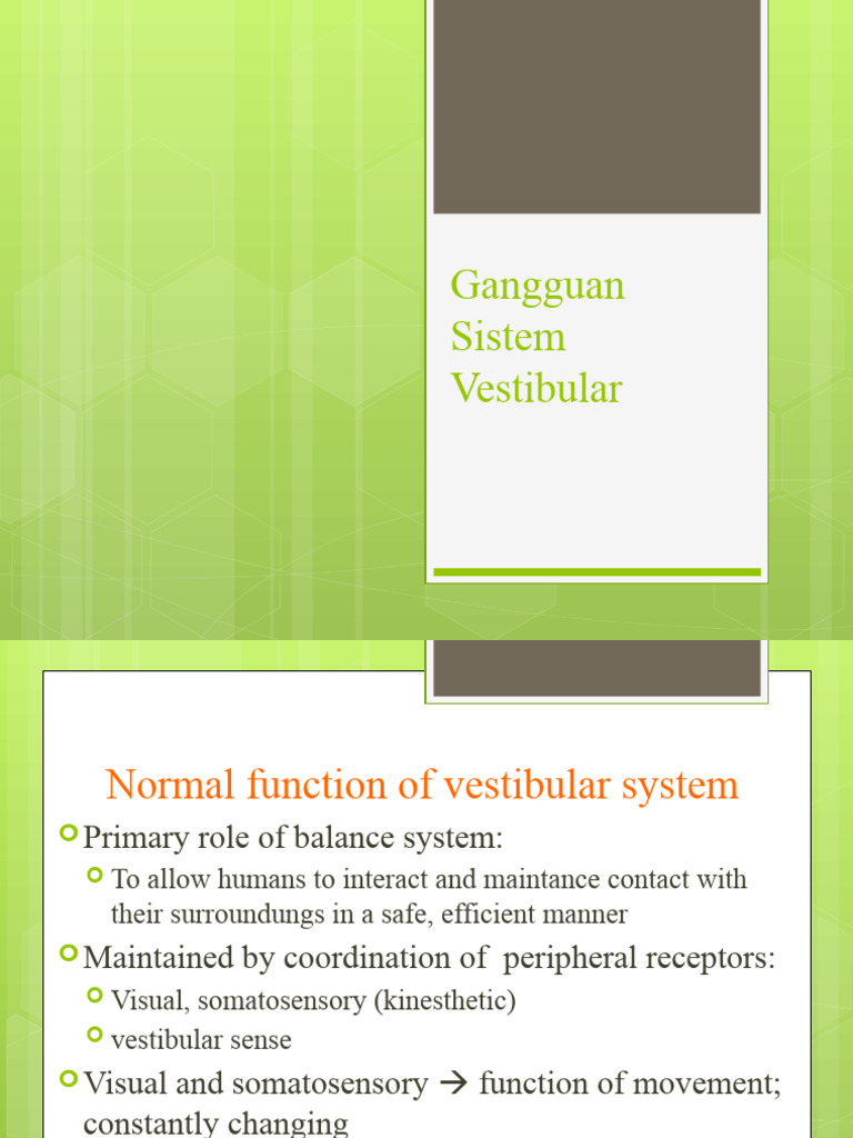 Sistem Vestibular Ax Pdf Vestibular System Vertigo