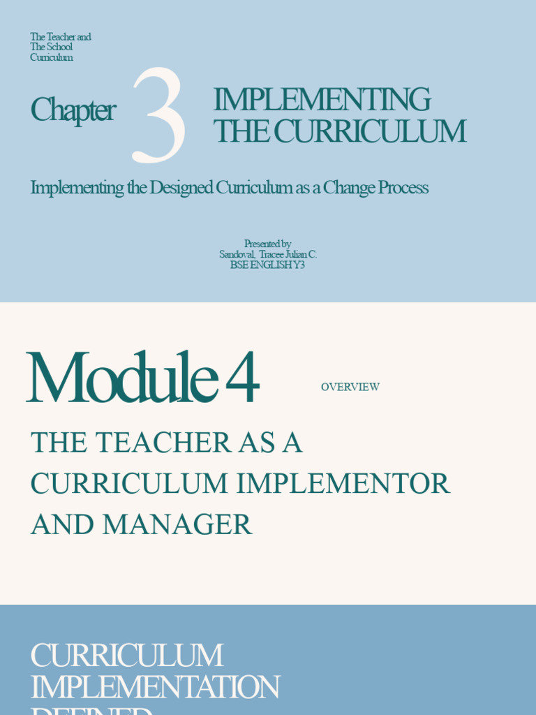 Implementing The Curriculum | Download Free PDF | Curriculum | Teachers