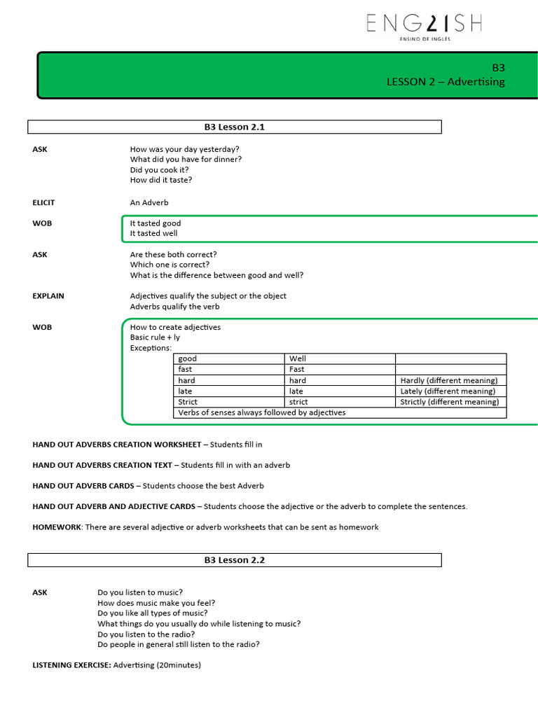 Lesson B3 2 - Advertising | PDF | Adverb | Adjective