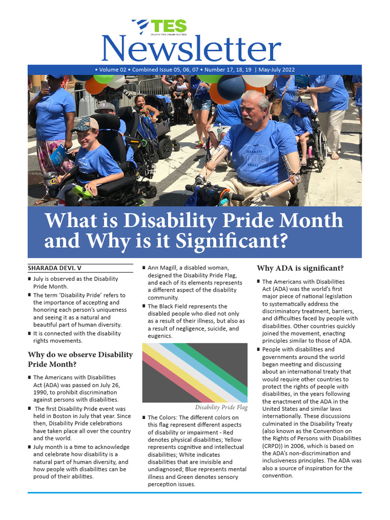 TES Newsletter#May July 2022 | PDF | Disability
