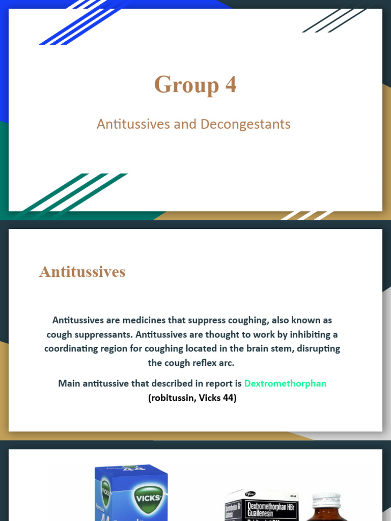 Antitussive Decongestants Grp4 | PDF | Drugs | Pharmacology