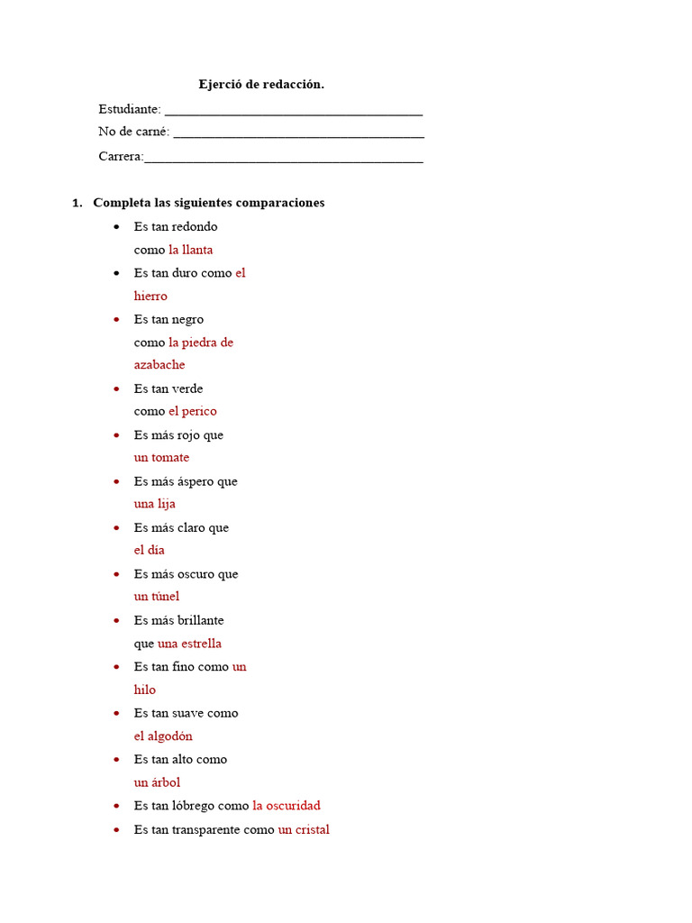Ejerció de Redacción | PDF