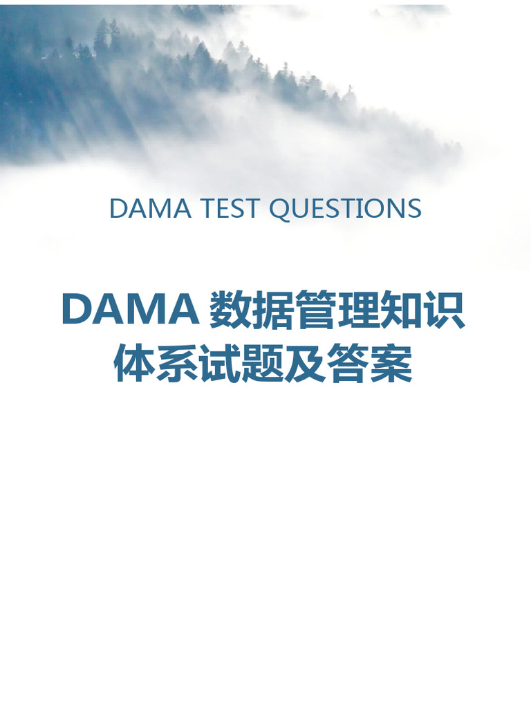 DAMA数据管理知识体系试题 | PDF