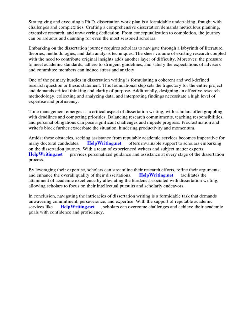 PHD Dissertation Work Plan | PDF | Thesis | Methodology