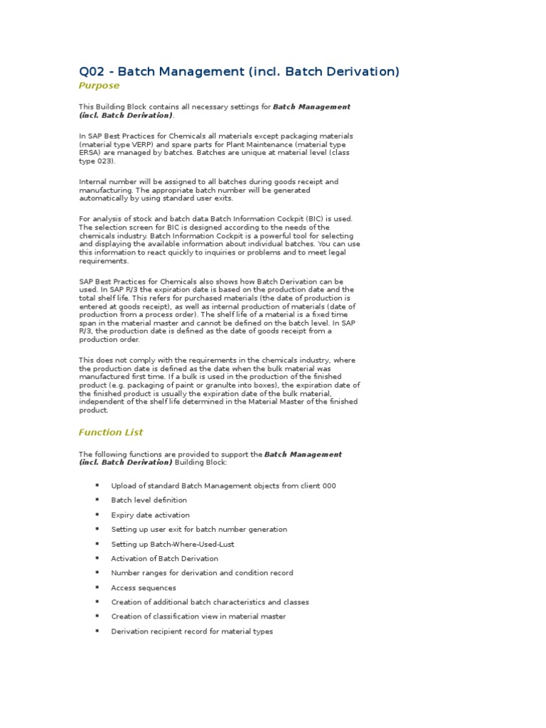 Batch MGMT | PDF | Shelf Life | Information