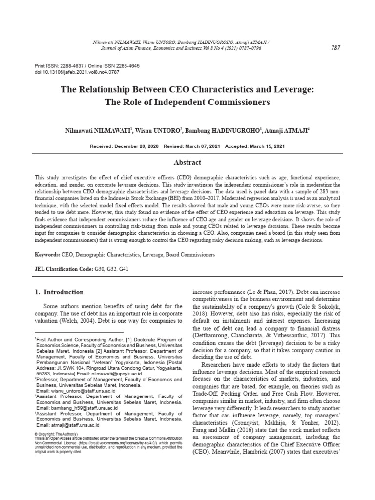 9 - The Relationship Between CEO Characteristics and Leverage - The ...