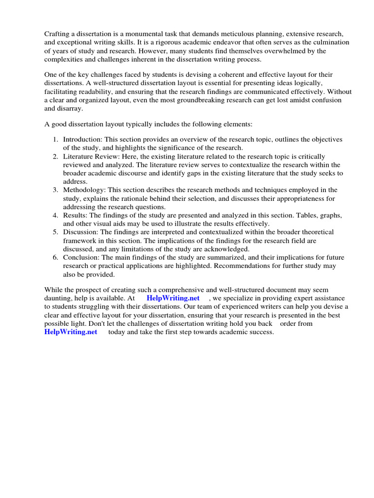 Good Dissertation Layout | PDF | Thesis | Writing