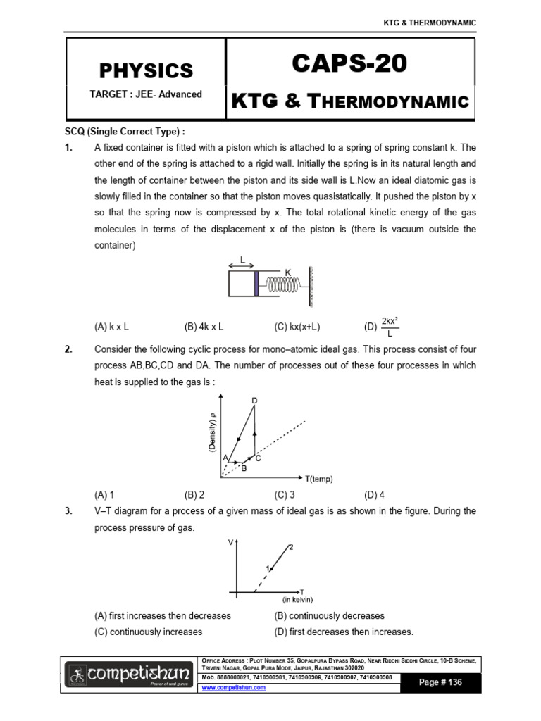 Student Copy - Caps - 20 | PDF | Gases | Temperature