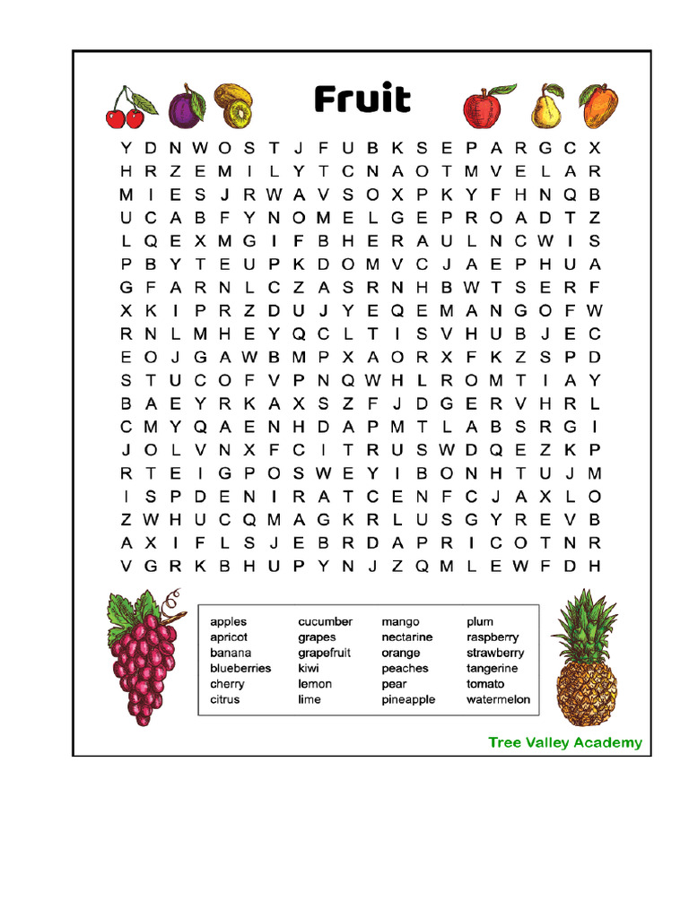 Wordsearch Fruits | PDF