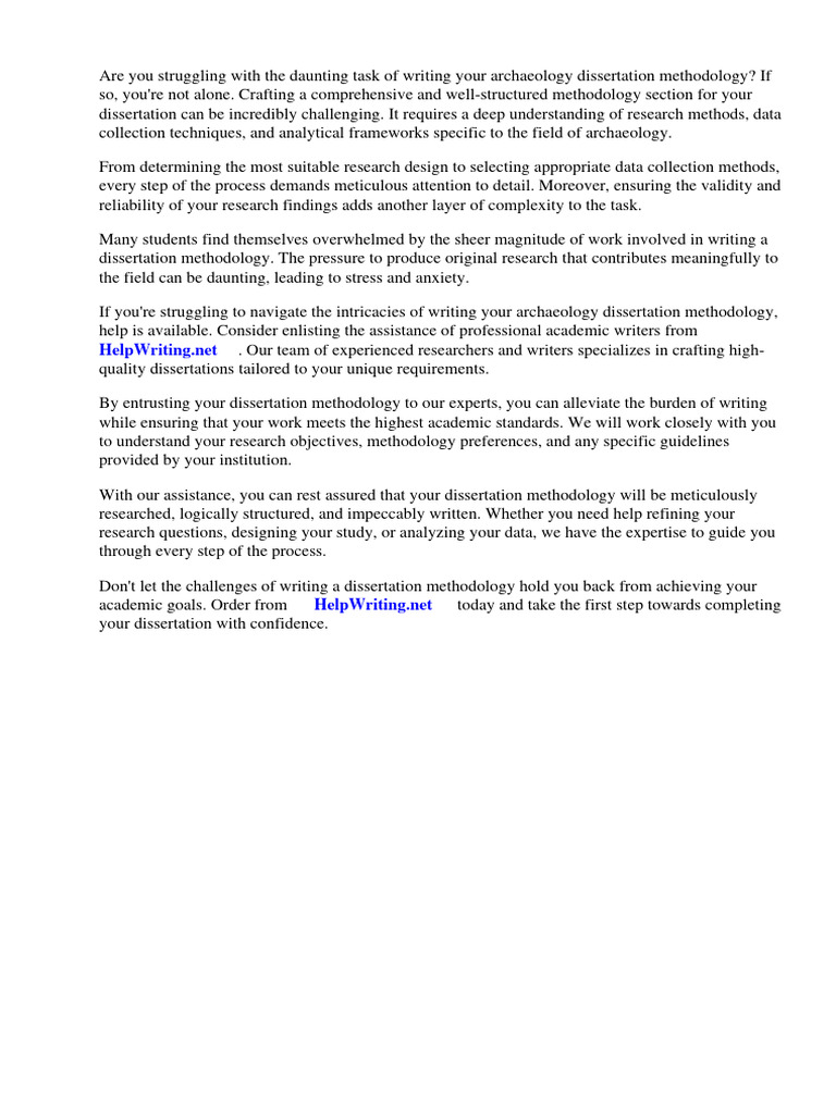 Archaeology Dissertation Methodology | Download Free PDF | Archaeology | Methodology