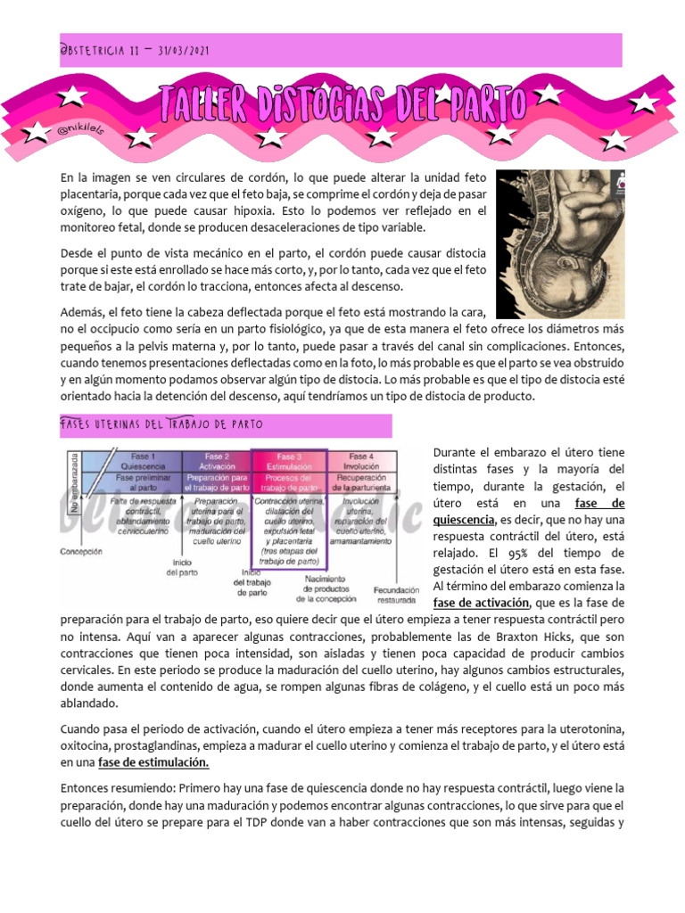 Distocias del Parto: Causas y Fases | PDF | Parto | El embarazo