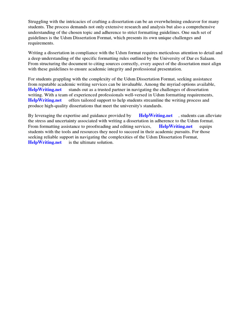 Udsm Dissertation Format | PDF | Thesis | Governance