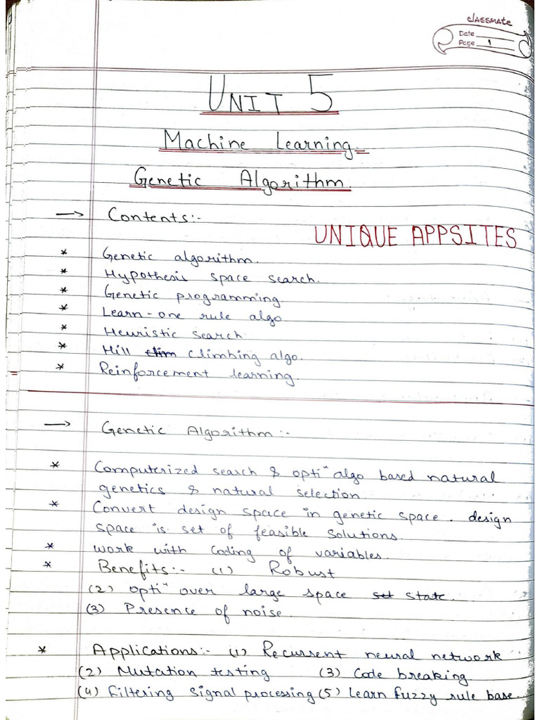 Machine Learning Unit 5 Notes | PDF