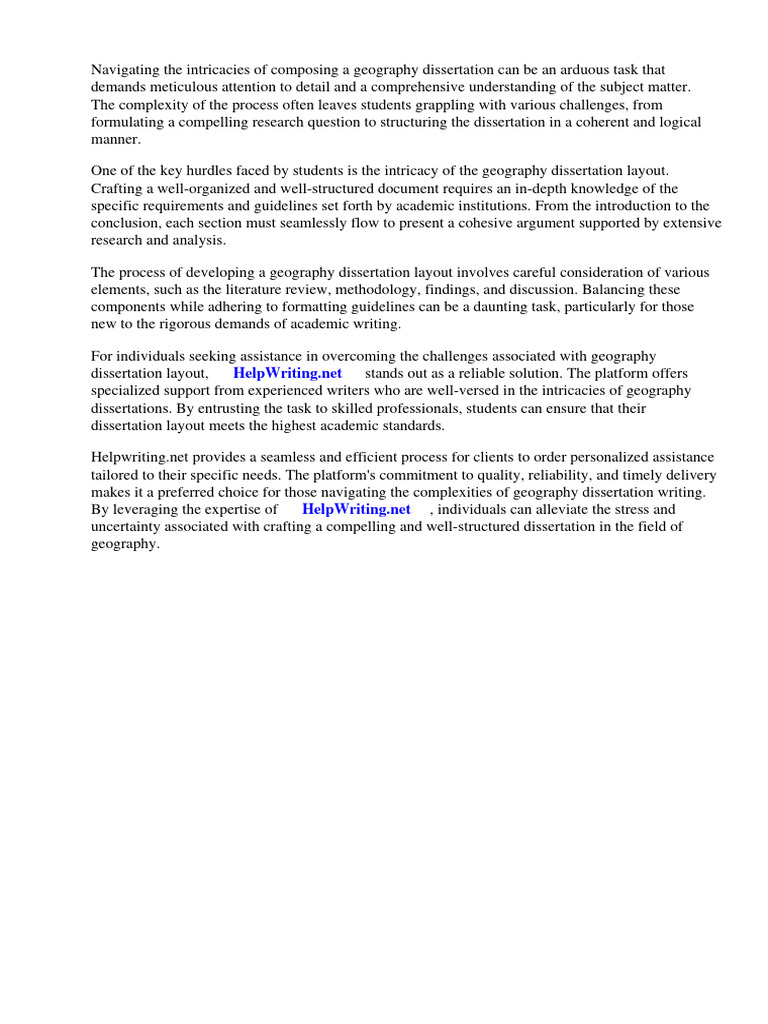 Geography Dissertation Layout | Download Free PDF | Thesis | Geography