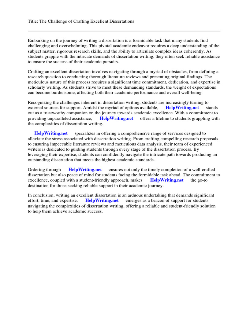 Excellent Dissertations (Student-Friendly Guides Series) | PDF | Thesis ...