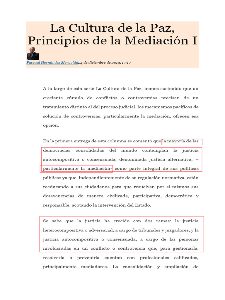 CÁPSULA 2-Principios de la Mediación | PDF | Mediación | Justicia