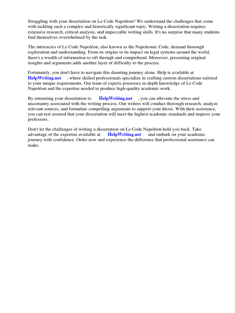 Dissertation Le Code Napoleon | Download Free PDF | Civil Law (Legal ...