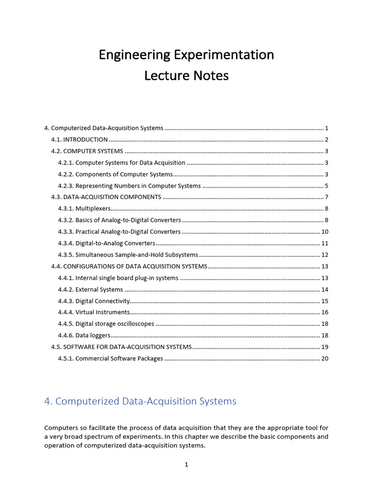 Chapter 4 Computerized Data-Acquisition Systems | PDF | Computer Data ...
