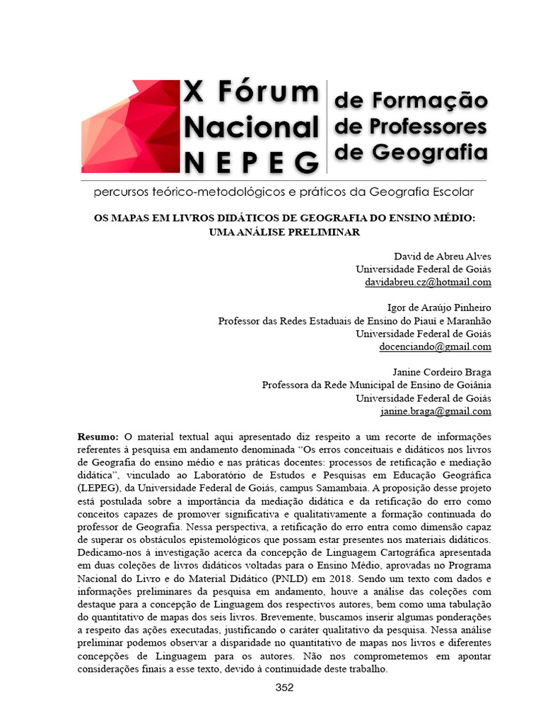 Análise de Mapas em Livros Didáticos de Geografia | PDF | Geografia ...