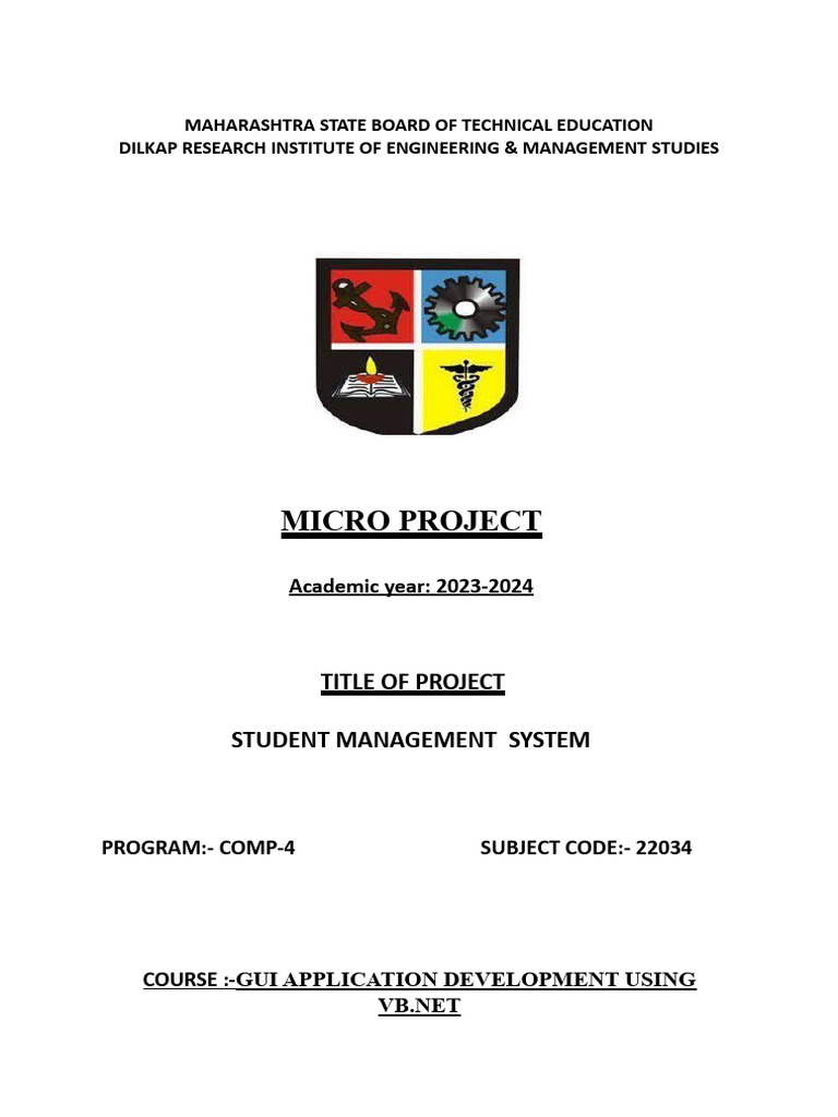 Student Management System Project Report | PDF | Input/Output | Databases