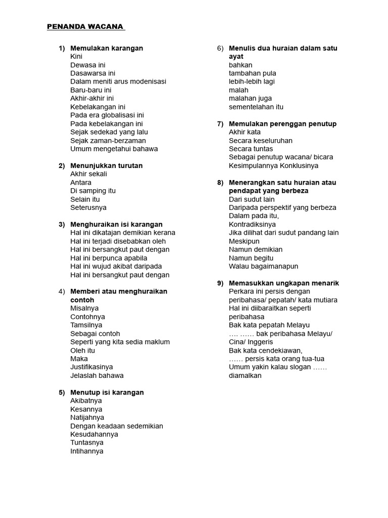 Penanda Wacana | PDF | Seni & Disiplin Bahasa