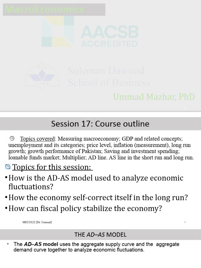MECO121 UM S2024 Session17 | PDF | Fiscal Policy | Macroeconomics