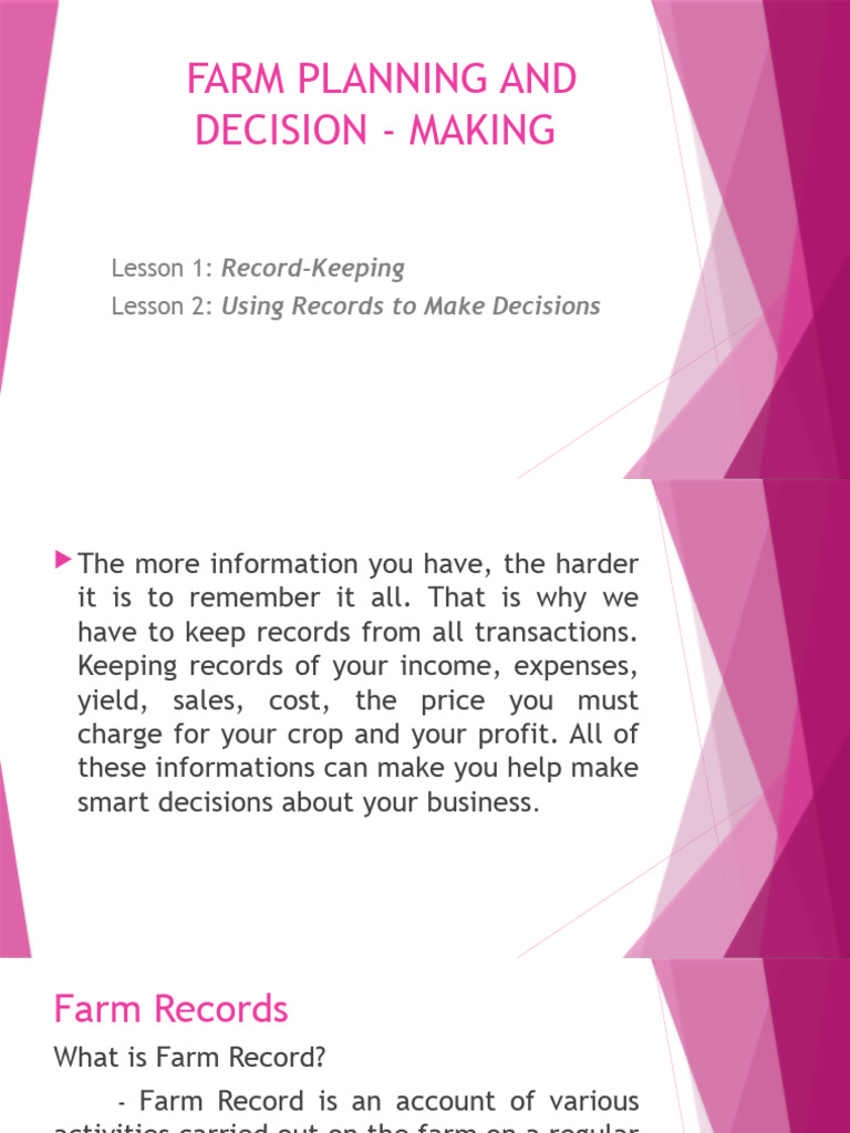 FARM PLANNING AND DECISION - MAKING Final2 | Download Free PDF | Farms ...