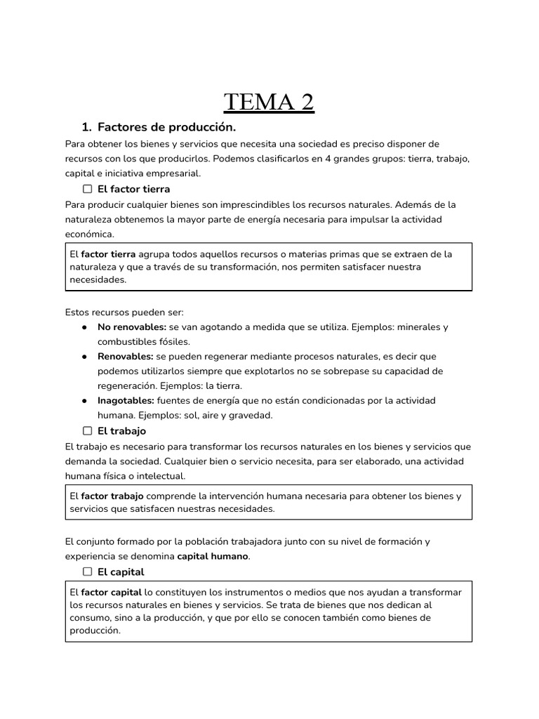 Tema 2 de Economia | PDF | Energía renovable | Bienes