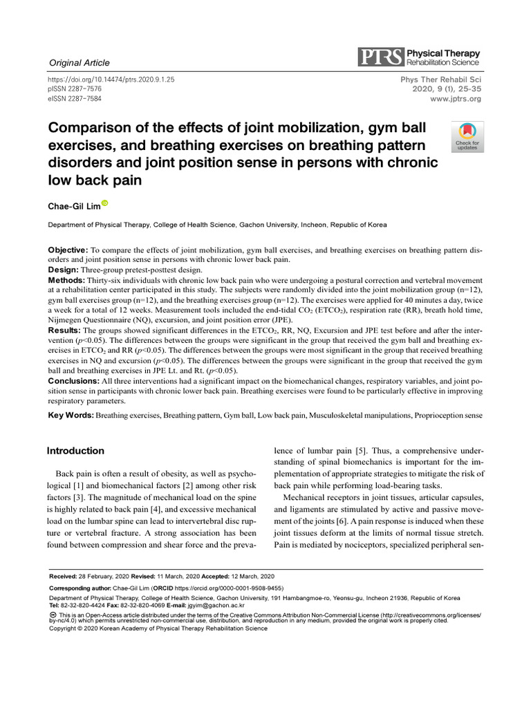 Comparison Gym Ball Breathing Exercises | Download Free PDF | Low Back ...