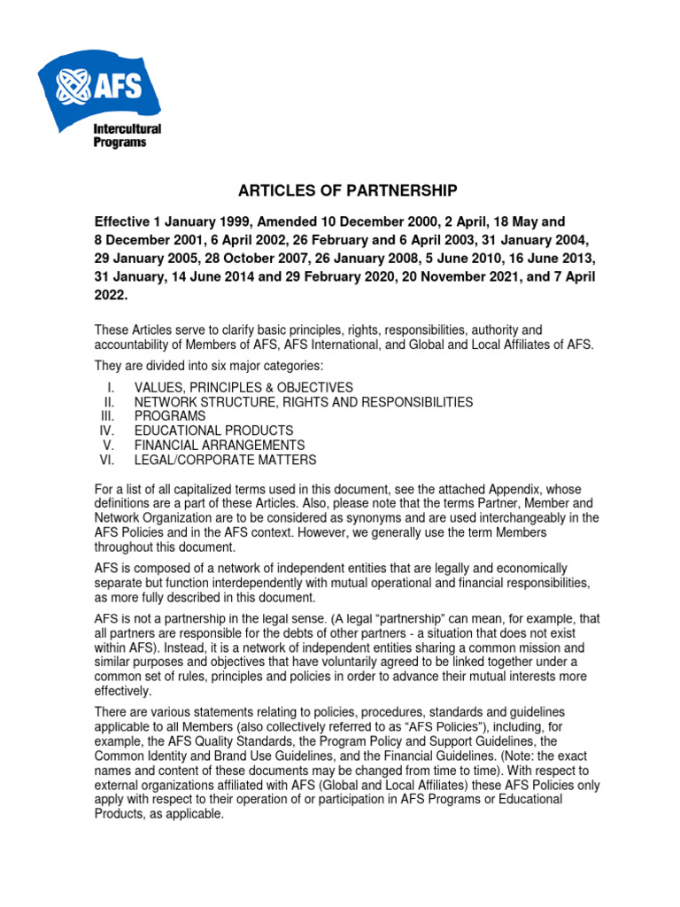 Articles of Partnership | PDF | Partnership | Board Of Directors