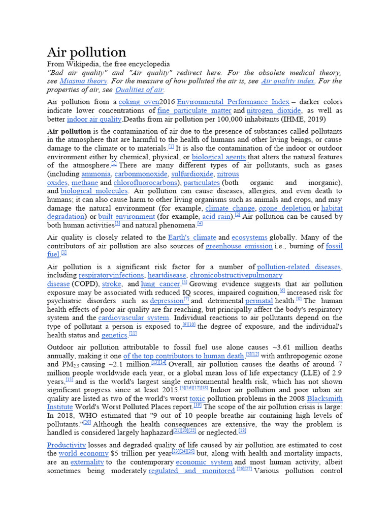 Understanding Air Pollution and Its Effects | PDF | Air Pollution ...