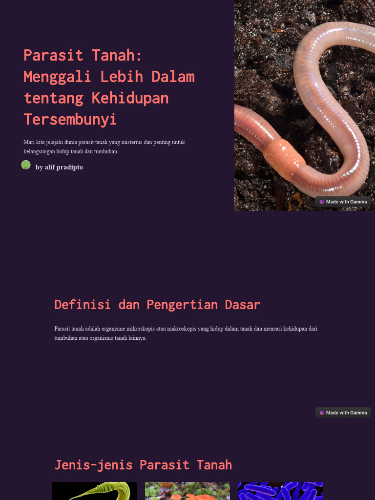 Parasit Tanah Menggali Lebih Dalam Tentang Kehidupan Tersembunyi | PDF | Sains & Matematika