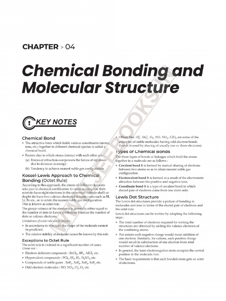 Chemical Bonding and Molecular Structure | PDF