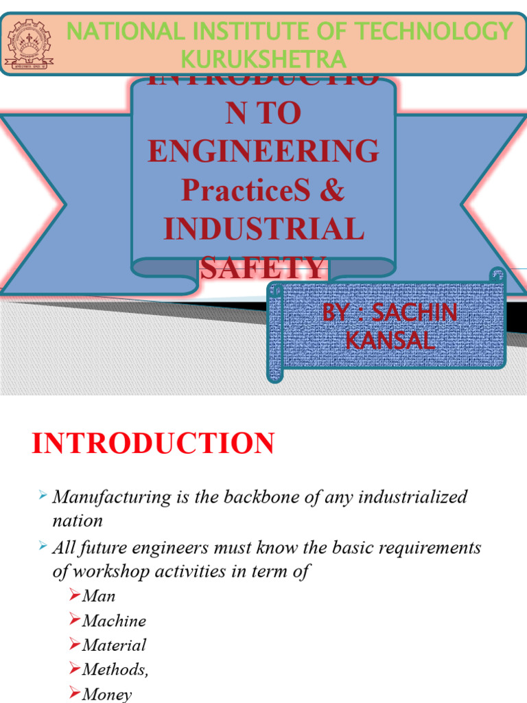 Introduction To Engineering Practices Industrial Safety | PDF | Safety ...